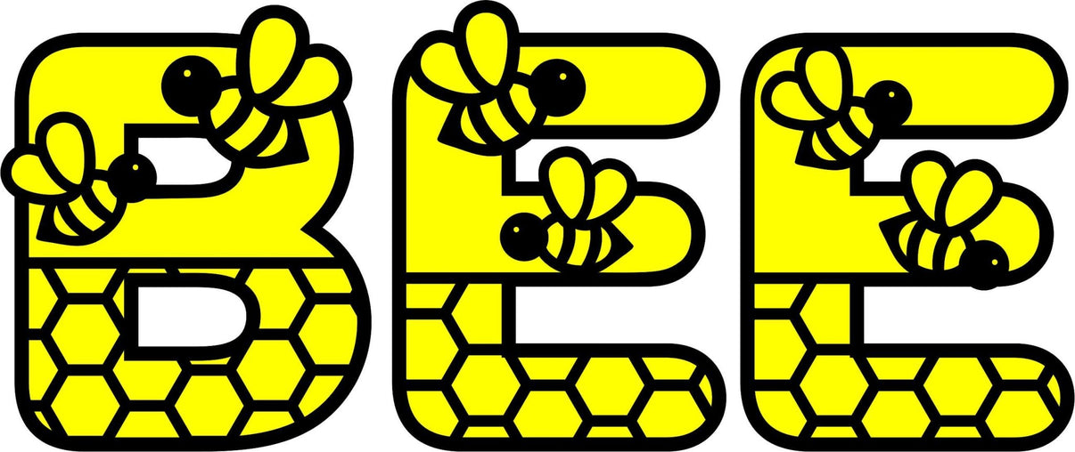 Bee Themed Wall Letters - 15cm, 20cm, 30cm Heights – Webster Enterprises