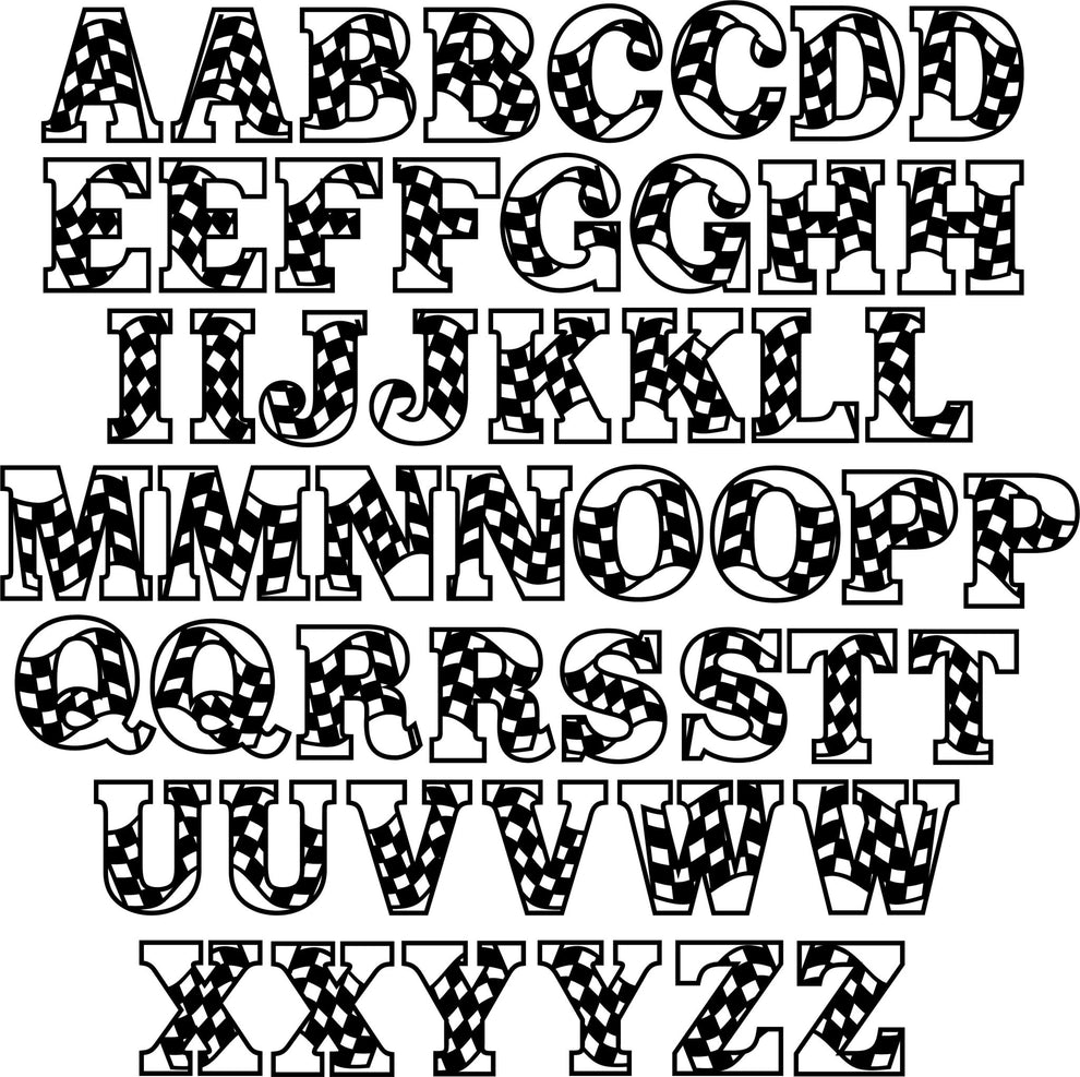 Checkered Flag Themed Wall Letters for Racing Fans – Webster Enterprises