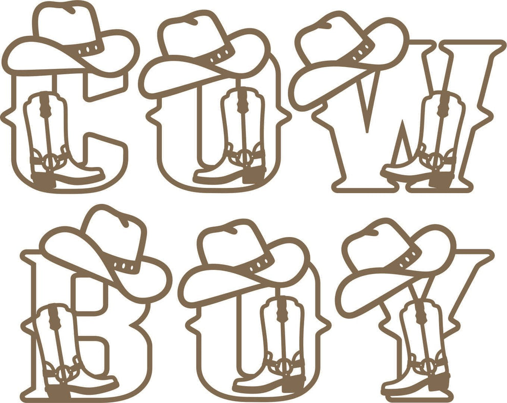 Cowboy Hat & Boot Themed Wall Letters - Western Decor – Webster Enterprises