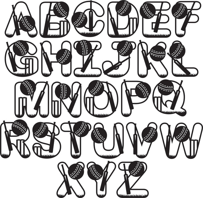 Cricket Bat & Ball-Themed Wall Letters - Decor for Cricket Fans ...