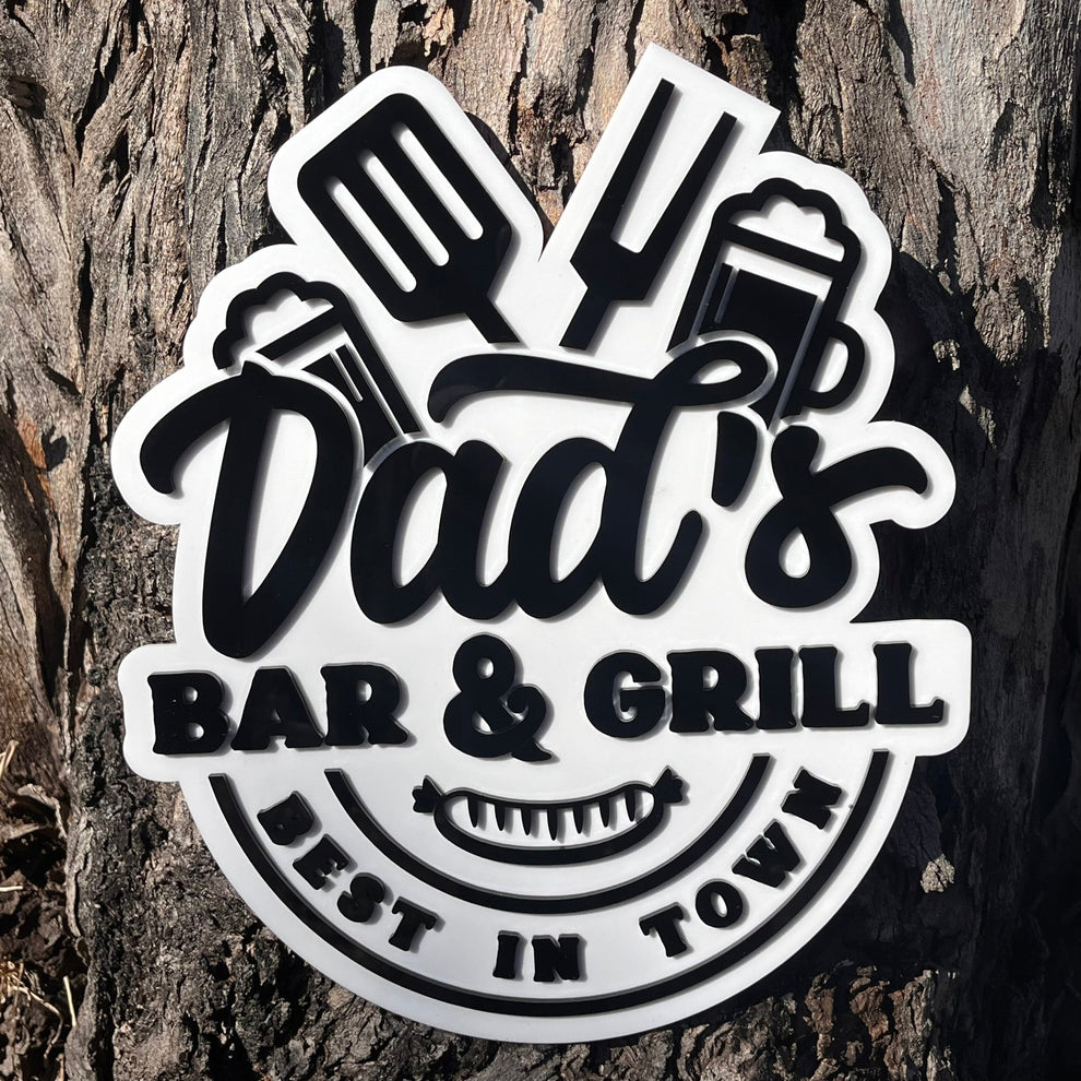 Personalized "Dad's Bar & Grill" Acrylic Sign - Quality Materials ...