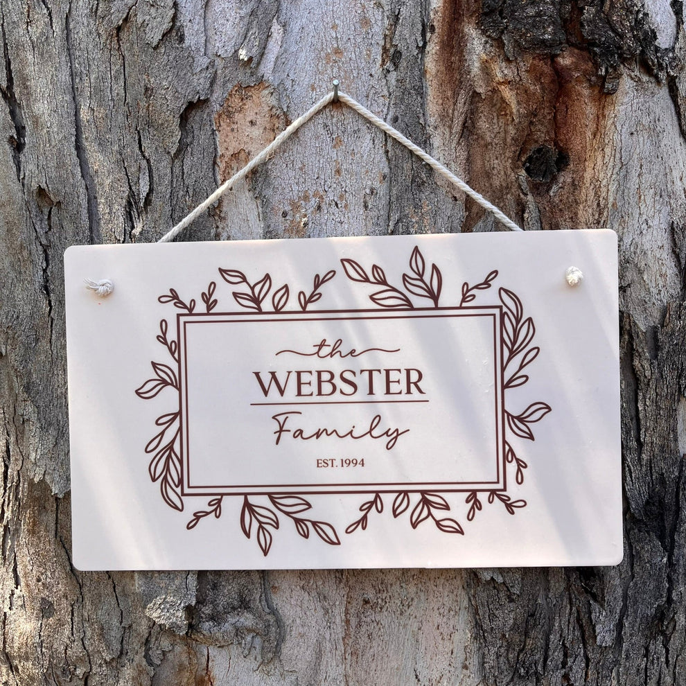 Personalised Family Established Plaque – Acrylic, 25x15cm – Webster ...