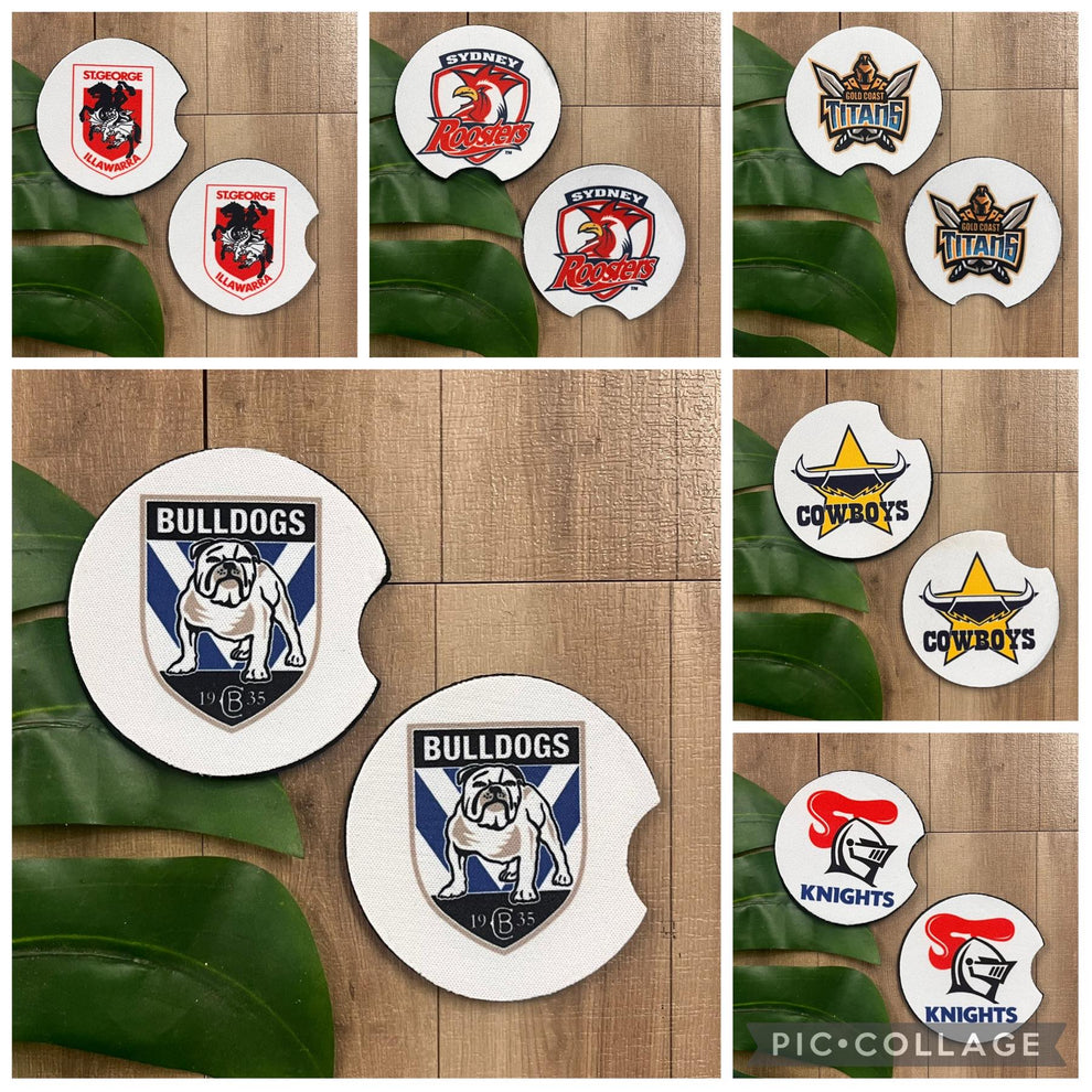 Football Team Logo Car Coasters - Set of 2 – Webster Enterprises
