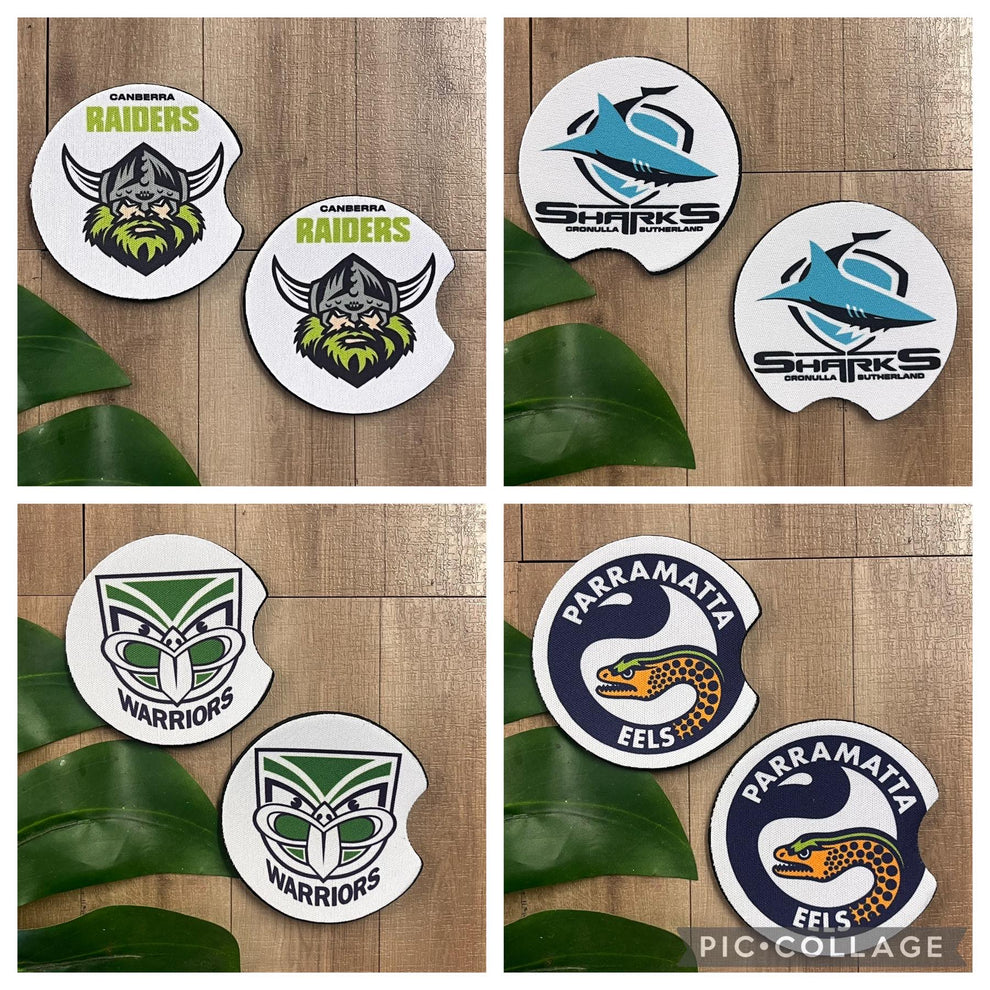 Football Team Logo Car Coasters - Set of 2 – Webster Enterprises