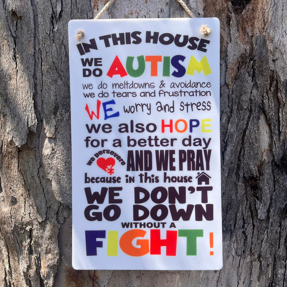 Autism Awareness Plaque - In This House We Do Autism – Webster Enterprises