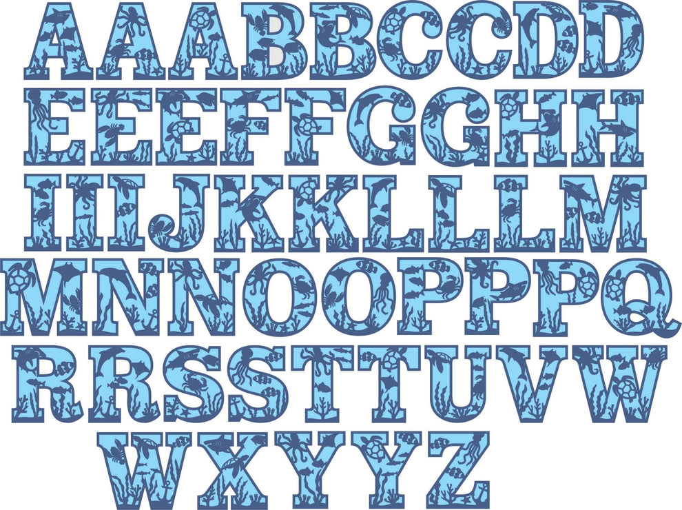 Ocean Underwater Themed Wall Letters - 15cm, 20cm, 30cm – Webster ...