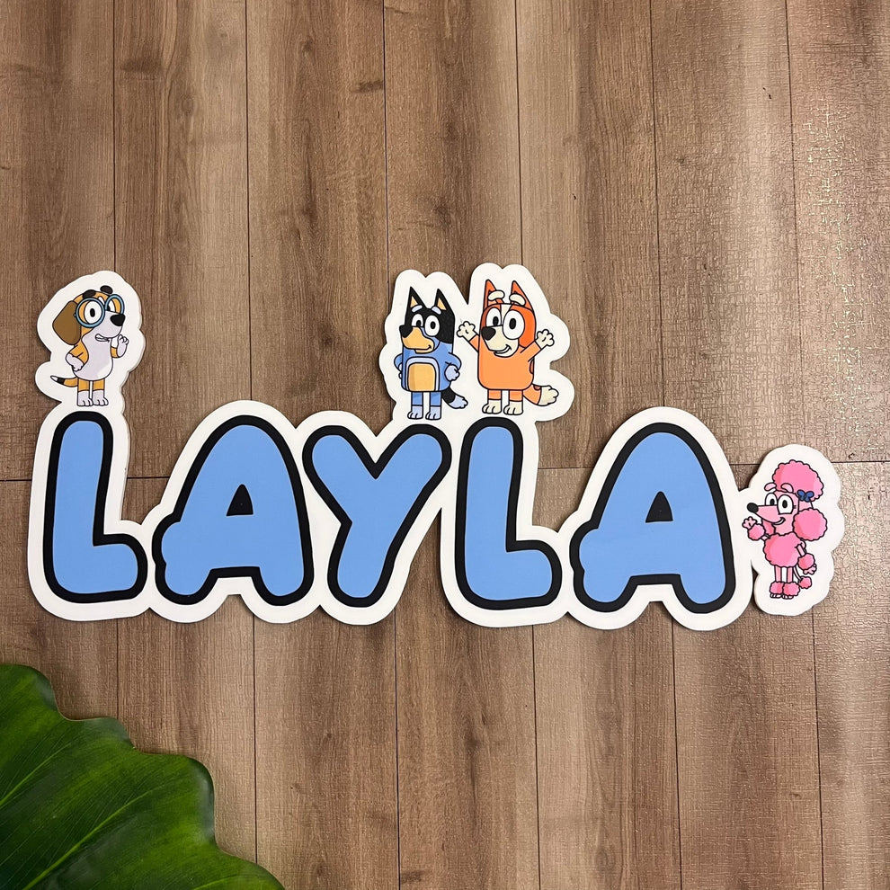 Personalised Bluey-Themed Acrylic Name Sign 🐾💙 – Webster Enterprises