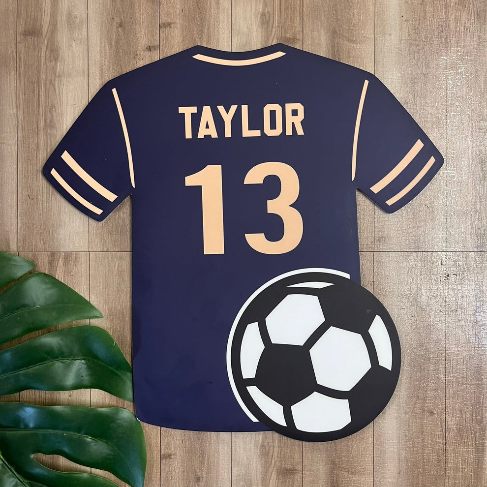 Personalised Soccer Jersey & Ball Wall Plaque – Webster Enterprises