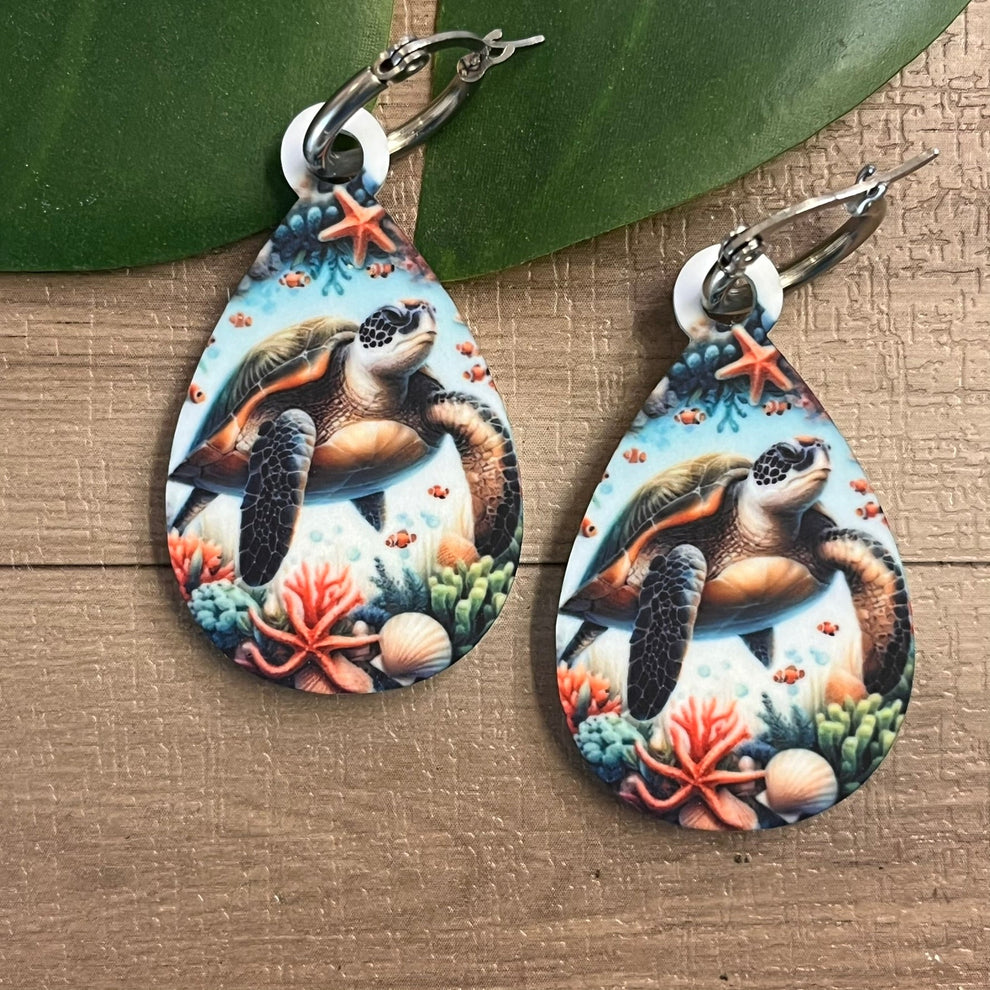 Turtle Teardrop Earrings – Webster Enterprises